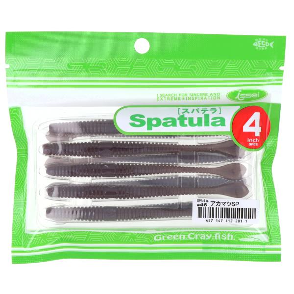 ●カラー:#46 アカマツSP ●サイズ:4インチ ●全長（インチ）:4インチ ●フック:無(推奨)マルチオフセット#2 ●入数:9本 ●代表対象魚:ブラックバス|【一誠/issei】リトルパドルテールのストレートワーム。シルエット以上にア...