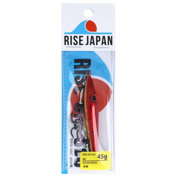 ライズジャパン  ●カラー:RJ03. 赤金 ●サイズ:45g ●全長:73mm ●自重:45g ●フック:有 ●釣り方、フィールド:ソルトルアー（オフショア）|【RISE JAPAN/ライズジャパン】SLJ スーパーライトジギング　しゃく...