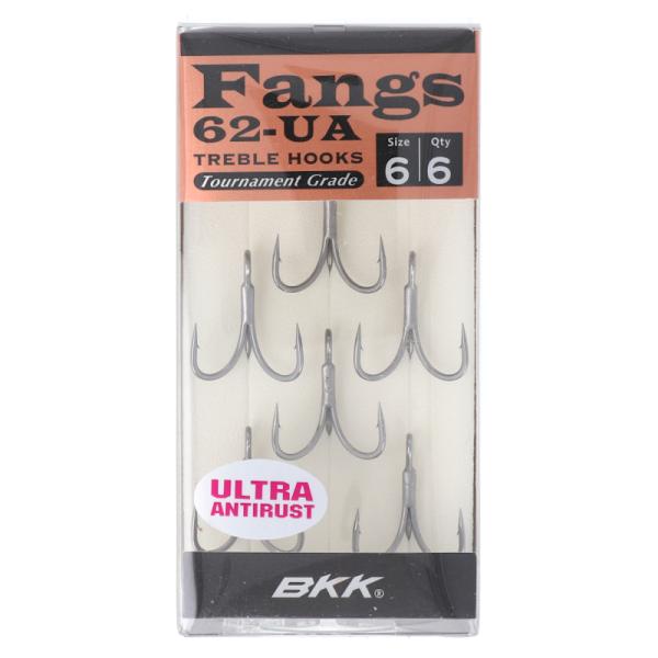 BKK  【UA(ウルトラアンチラスト)コーティングを採用】腐食に非常に強く、強度を長く保持。きめの細かなコーティングは貫通時の摩擦抵抗を最小限に抑制。 ●サイズ:#6 ●入数:6|【BKK】ソルトフィッシングにおける標準フック!線径2X(...