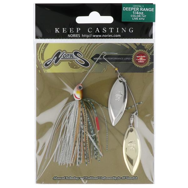 マルキュー ノリーズ  ●カラー:747 ライブアユ ●自重（オンス）:1/4oz ●フック:有 ●ブレードカラー:(フロント)シルバー、(リア)ゴールド ●Blade Combination-Arm Style:Double Willow...