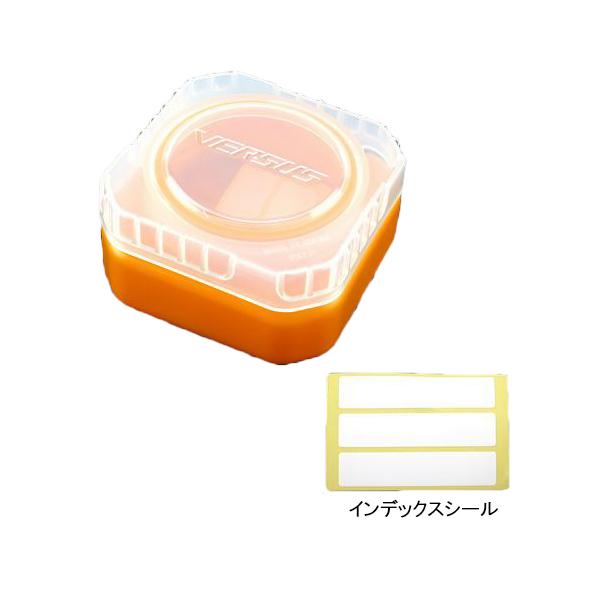 明邦化学工業  素材本体/PE、キャップ/PP ●セット商品/付属品：インデックスシール ●カラー:クリア/オレンジ ●サイズ:80×80×44mm|付け置きしているエサやワームの収納に最適な密閉型ケース。ケース内の液体が漏れにくいよう計算...