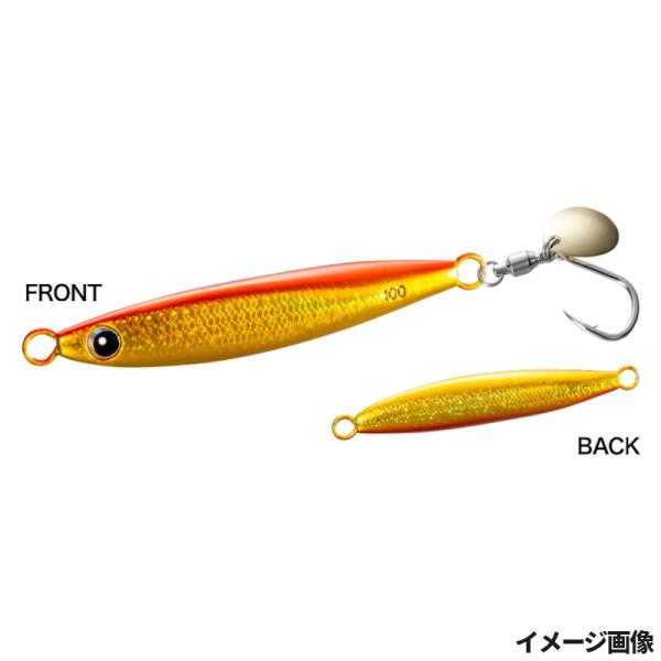 シマノ オシア  ●カラー:004 Sアカキン ●サイズ:100g ●全長:85mm ●自重:100g ●タイプ:シンキング ●フック:#1|フラット面やエッジを極力排除したボディ形状での特徴は、底取りの速さ、飛行姿勢、巻き抵抗の軽さの3つ...