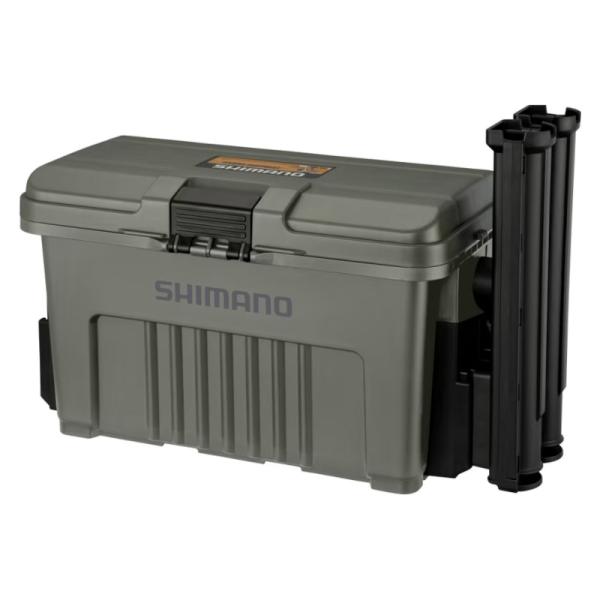 シマノ  ●カラー:カーキ ●外部寸法:24.8×26.2×46.3cm|多様なスタイルのアングラーの為に開発したタックルボックスです。ロッドホルダーが2本付属しカスタムが可能、フィールドで基地のように使用できます。 TKM-10-03-0...