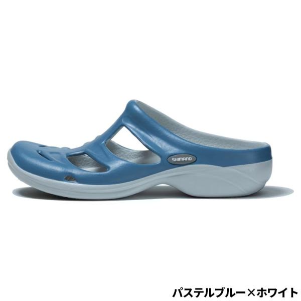 シマノ  ●カラー:パステルブルー×ホワイト ●サイズ:L ●サイズ（詳細）1:(目安) 26.0-27.0cm|船釣りや釣行時の移動、普段使いまで幅広いシーンを想定した実用性の高いサンダルです。ソールには、濡れた場所でもグリップ力を維持し...