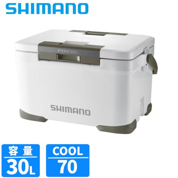 シマノ  ※クーラーの寸法は目安です。 ※外寸法にはハンドルを含みます。 ※底部の長さは、底面の角Rの中心と中心を結んだ長さです。 ※各シリーズの収納例は、板氷：130×240×65mm、保冷剤XL：195×255×35mm、オキアミ：17...