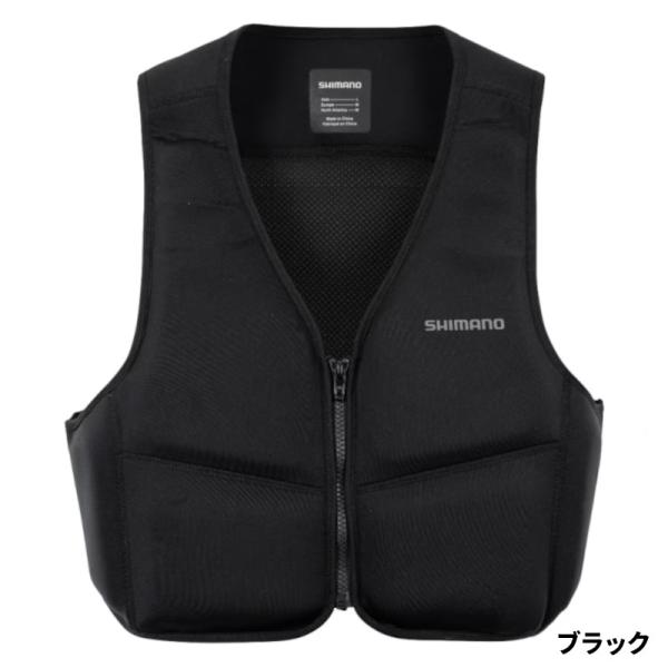 シマノ  ●カラー:ブラック ●サイズ:XL|前側に衝撃緩衝材が入った、動きやすい鮎ガードベスト。クロロプレン1.5mm厚を使用した、衝撃緩衝材入りのガードベスト。緩衝材は前側上下左右の4か所、更に脇腹部分左右2か所に装備。鮎ベストの下に着...