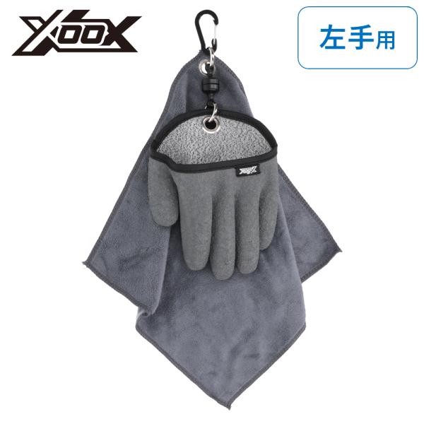 XOOX  【注意事項】かゆみ、かぶれ等、異常を感じた場合は使用をやめてください。 ●サイズ:左手用 XL ●サイズ（詳細）1:(タオル)W29×L29cm ●素材:(グローブ)ポリエチレン、ラバー (タオル)ポリエステル、ナイロン ●ブラ...