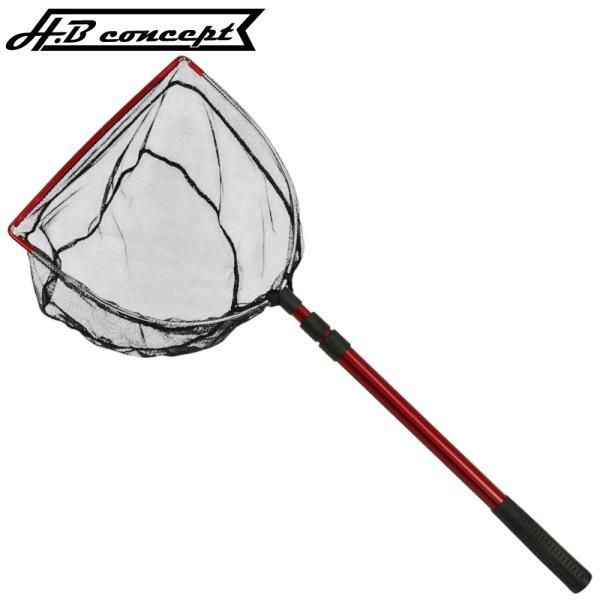H.B コンセプト  ●サイズ（詳細）1:(枠) 約 横30×縦26cm ●全長:130cm ●柄の長さ:47〜104cm(三段) ●仕舞寸法:約 72cm ●網目:約 2mm ●枠の形状:扇型 ●素材:(本体)アルミ、(網)ポリエステル ...