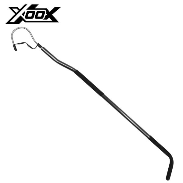 XOOX  シャフト部分は滑り止めのラバーコーティング ※使用後は水洗いを行い水気を切って十分に乾燥させた上で保管してください。 ●全長:113cm ●素材:(本体) アルミ、(ギャフ) ステンレス ●ギャフ部分の直径:8mm ●耐荷重:3...