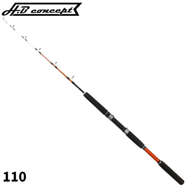 H.B コンセプト  ●セット商品/付属品：取扱説明書 ●サイズ:110 ●全長:110cm ●自重:190g ●形態:ワンピース ●継数:1本 ●仕舞長さ:110cm ●先径（外径）:1.5mm ●オモリ負荷:80-150号 ●その他使用...
