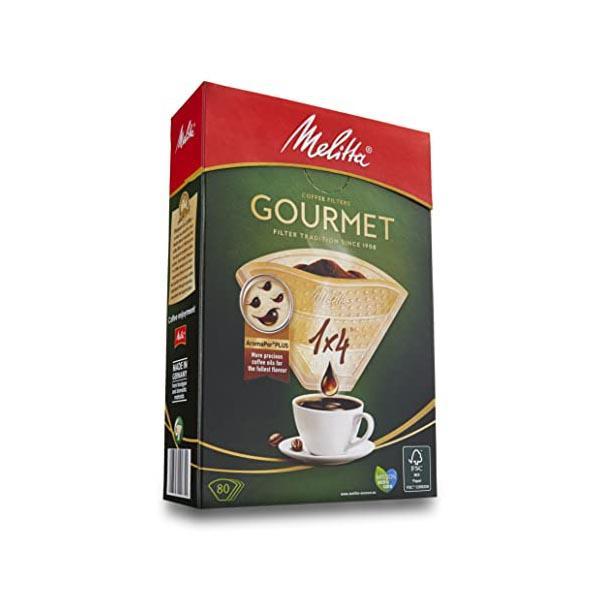 【2個セット】メリタ Melitta フィルターペーパー 4~8杯用 グルメ FSCミックス 1x4 ナチュラルブラウン 80枚入 PG-148