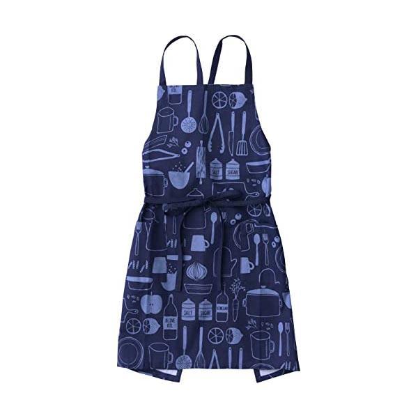 【3個セット】 レップ エプロン オーブリー Aubrey ネイビー 73×84cm