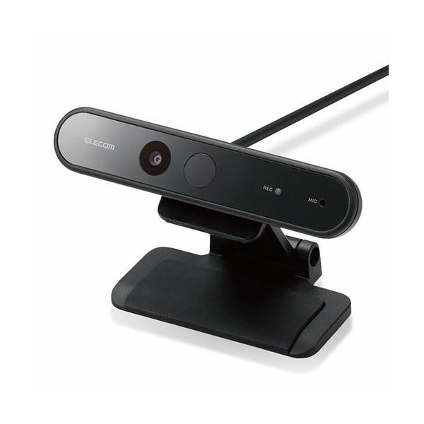 エレコム ELECOM WEBカメラ PCカメラ 高画質 200万画素 マイク内蔵 Windows Hello 顔認証 対応 ブラック ウェブカメラ テレワーク ビデオ会議 UCAM-CF20FBBK