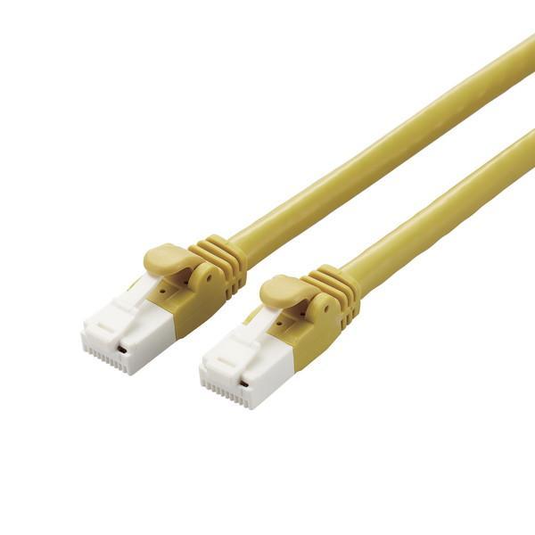 LANケーブル CAT6A 5m 高速 10Gbps ストレート 爪折れ防止 用途ごとの色分けに便利 RoHS指令準拠 イエロー