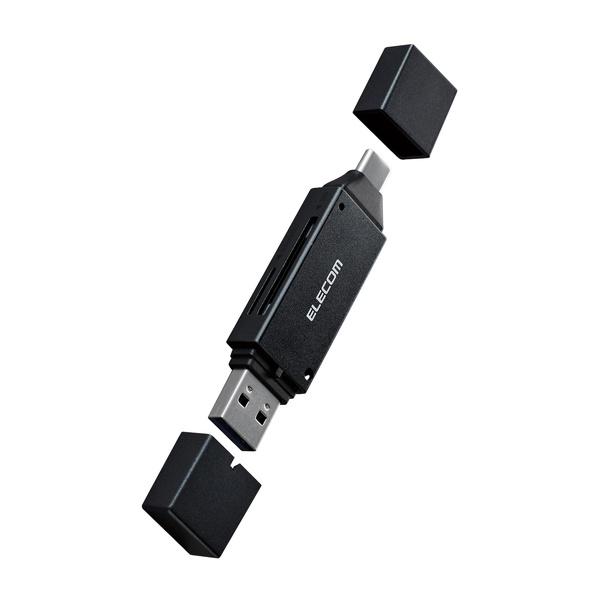 エレコム MR3C-D207BK メモリカードリーダー USB Type-C&amp;USB-A両対応 直挿しタイプ SD+microSD USB 5Gbps ブラックUSB Type-C(TM)ポートとUSB-Aポートの両方に直挿しできる...