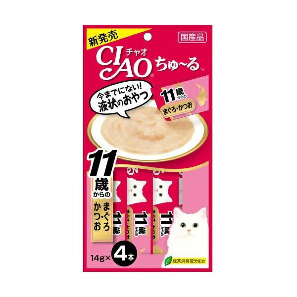 【3個セット】 CAIO チャオ ちゅ~る 11歳からのまぐろ・かつお SC-74 14g×4本 キャットフード 猫 ネコ ねこ キャット cat ニャンちゃん