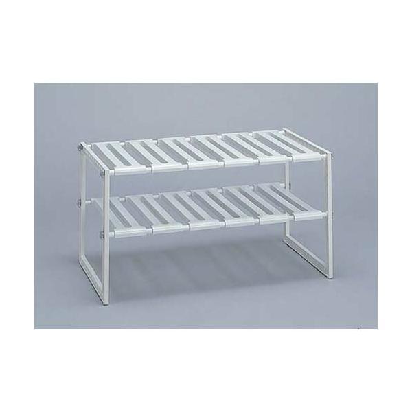 伸晃 Belca KW2-EX キッチン収納 シンク下フリーラック ワイド 伸縮タイプ 幅50-75×奥行39.4×高さ40cm ホワイト ベルカ 伸晃 shinko