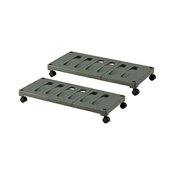 シンコウ Belca 日本製 収納棚 押入れ収納キャリー 2台入り 幅37×奥行78×高さ10cm エコグリーン キャスター付き すのこ OUC-RG2T