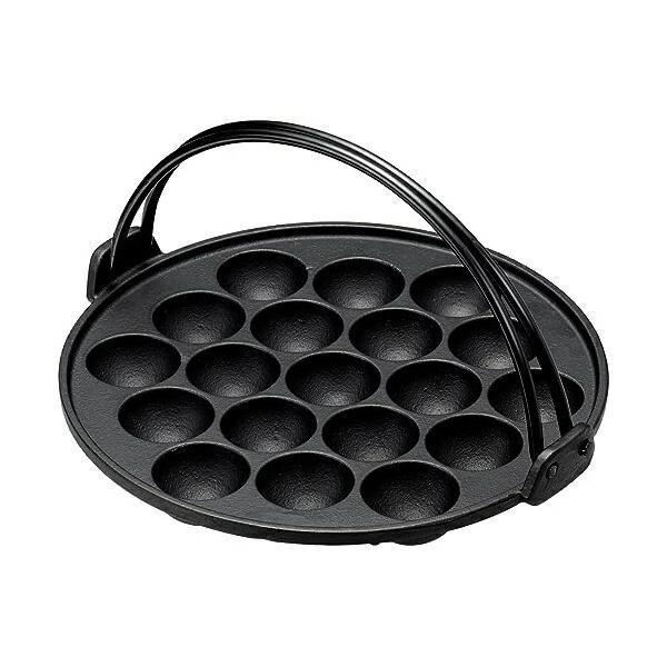 【5個セット】 イシガキ 鉄鋳物 たこ焼き器 19穴 幅24×奥行き22.2×高さ4.7cm DL 直火 カセットコンロ 対応 ツル付き 黒