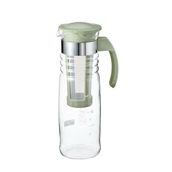【2個セット】 HARIO ハリオ かご網付き水出し茶ポット 実用容量1200ml スモーキーグリーン 耐熱ガラス製 熱湯・食洗器OK 冷水筒 日本製 HCC-12-SG 容器 お茶ポット 茶こし 水出しポット プレゼント 食洗機対応 キッ...