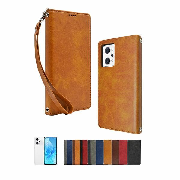 shizukawill OPPO Reno7 A OPG04 手帳型 ケース カバー 本革調 レザーケース OPR7ALBR