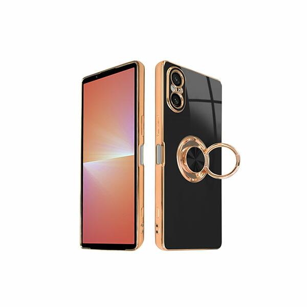 shizukawill Xperia 5 V リング付きケース グリッティア SOX5M5CL5BK