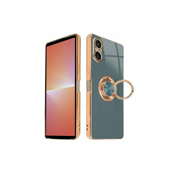 shizukawill Xperia 5 V リング付きケース グリッティア SOX5M5CL5GR
