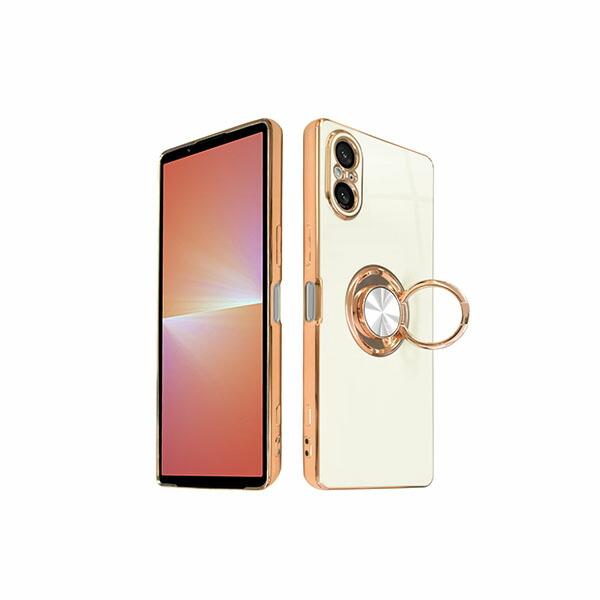 shizukawill Xperia 5 V リング付きケース グリッティア SOX5M5CL5WH