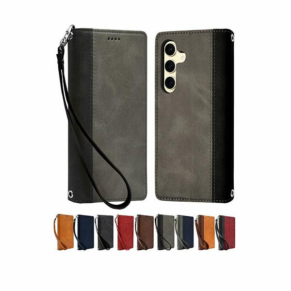 shizukawill Galaxy S24 手帳型 ケース カバー 本革調 レザーケース SAGAS24BIGB