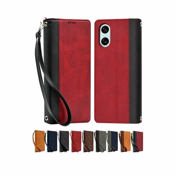 shizukawill Xperia 10 VI 手帳型 ケース カバー 本革調 レザーケース SOX10M6BIRB