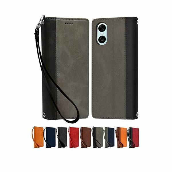 shizukawill Xperia 10 VI SO-52E SOG14 手帳型 ケース カバー 本革調 レザーケース SOX10M6BIGB