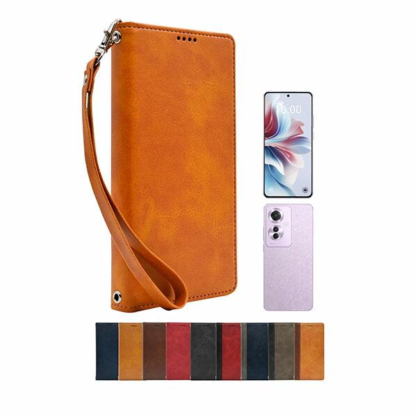 shizukawill OPPO Reno11 A 手帳型 ケース カバー 本革調 レザーケース OPR11ALBR