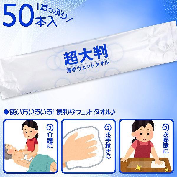 【15個セット】 フレッシュプラス 超大判 薄手ウェットタオル 50本入 薄手 ウェットタオル※この商品は配送会社の都合により、北海道・沖縄・離島にはお届けできません。ご注文が確認された場合、キャンセルさせて頂く可能性がございますのであらか...