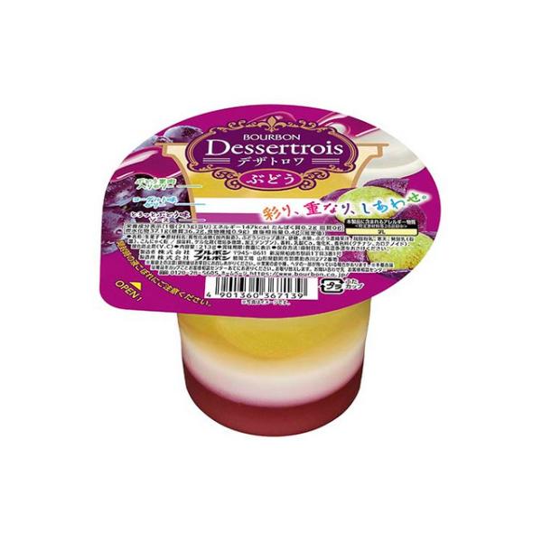 【発売日：2026年03月11日】彩り、重なり、しあわせ。彩り豊かな3層のゼリーで、ぶどう果肉入りのゼリーが、まろやかで少し固めな食感のヨーグルト味ゼリーや、とろっと濃厚なぶどう味ソースと出会うことでぶどうゼリーの新たなおいしさを引き出します。