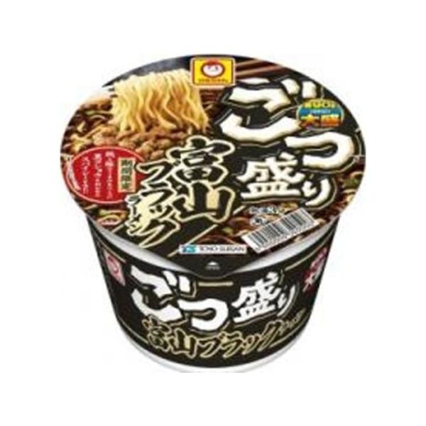 【発売日：2026年05月12日】大盛富山ブラックラーメン。チキンエキスとポークエキスをベースにして、黒胡椒で特徴を出したスパイシーな味わいの大盛醤油ラーメン。