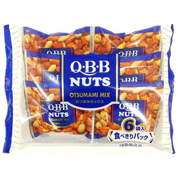 【発売日：2026年03月17日】1袋で色々な味が楽しめるおつまみミックスカリッと香ばしいアーモンド、いか味のサクッとした食感のピーナッツ、ピリッと辛いあられ、カリっとしたバターピーナッツをミックス。食べ切りサイズの小袋（6袋）です。