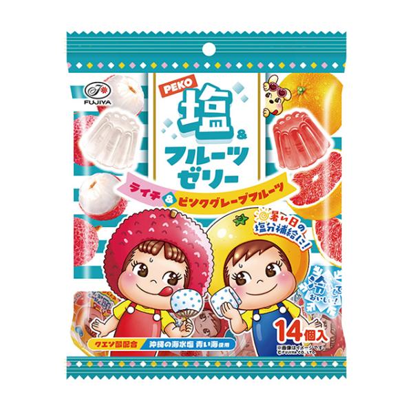 【発売日：2026年04月08日】おいしく爽やかに塩分補給！塩＆フルーツのポーションゼリー塩＆フルーツのさっぱりとした味わいで楽しめるポーションゼリーです。塩と相性のいい「ライチ」「ピンクグレープフルーツ」を組み合わせ、食べてもおいしく、夏...