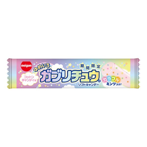 【発売日：2026年09月16日】噛んで食べられるバータイプのソフトキャンデーです。歯につきにくく、心地良い噛み応えが長く続きます。つぶつぶなミンツが入ったゆめかわなコットンキャンディ味です。
