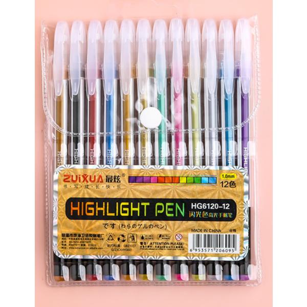 12色入りラメ入りサインペン文字の太さ1mm