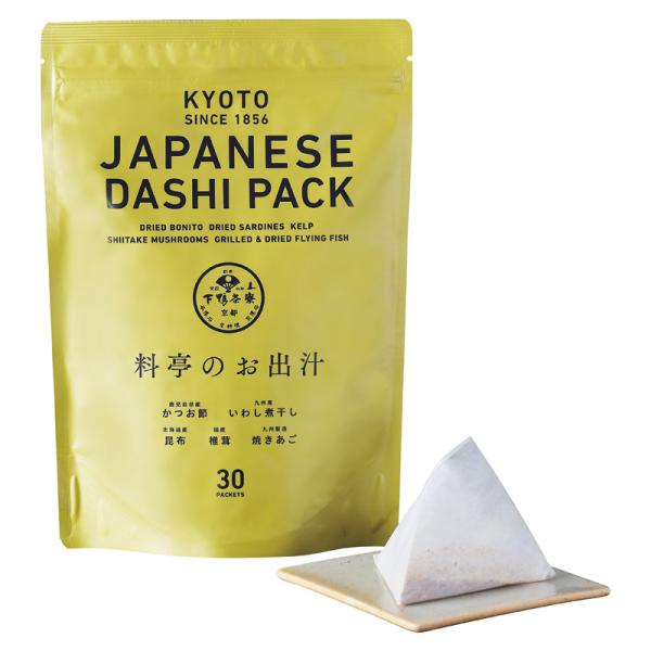 かつお節をベースにいわし煮干し・焼きあごを使用し、昆布・椎茸をバランスよく配合しています。お吸い物、お味噌汁をはじめ、麺類のつゆ、煮物など毎日のお料理にお使いください。【セット内容】料亭のお出汁（8g×30包）×1【賞味期間】常温1年【アレ...