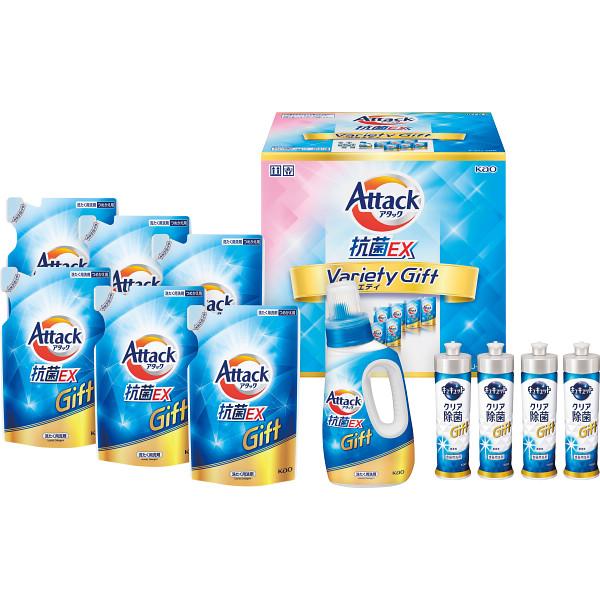 ぎゅうぎゅうつめこみ洗いでも強力洗浄の液体のアタックとキュキュットが入ったセット。【商品内容】アタック抗菌ＥＸ本体（７５０ｇ）×１、アタック抗菌ＥＸ詰替用（５９０ｇ）×６、キュキュットクリア除菌本体（２２０ｍｌ）×４0■ 内祝い・贈り物 に...