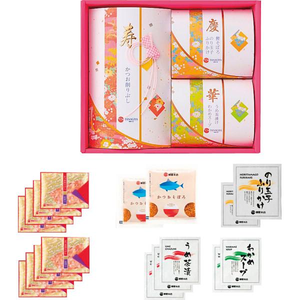 包装・のし掛けができる、花結びシリーズ。「花削り」をメインに、５種の豊富なバリエーション。白をベースに友禅柄のパッケージが喜ばれています。【商品内容】花削り３ｇ×８袋×１、鰹そぼろ５ｇ×２、のり玉子ふりかけ４．５ｇ×２、うめ茶漬４．３ｇ×３...