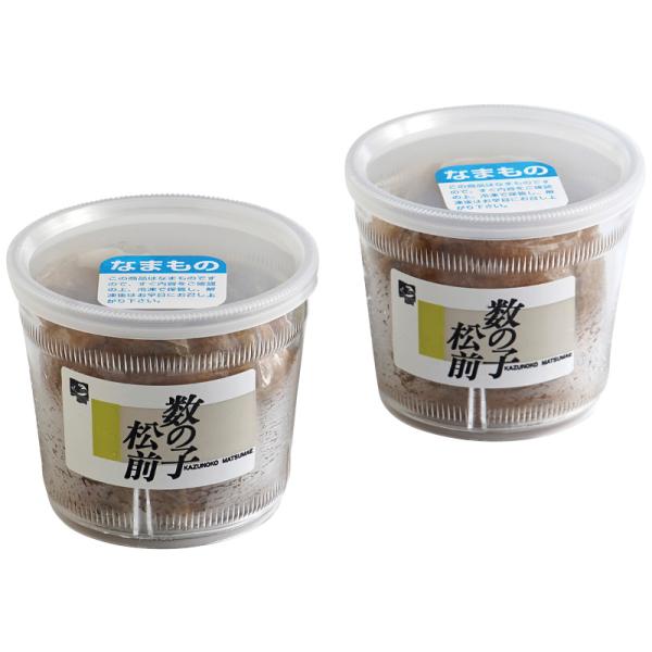 北海道道南地方で古くから伝わる郷土の味松前漬。醤油ベースの調味液に昆布とするめの美味しさが溶け出し、大ぶりの数の子によく絡み合います。おせち料理、お酒の肴に、ご飯のお供としておすすめです。【セット内容】数の子松前漬（300g）×2■ 内祝い...