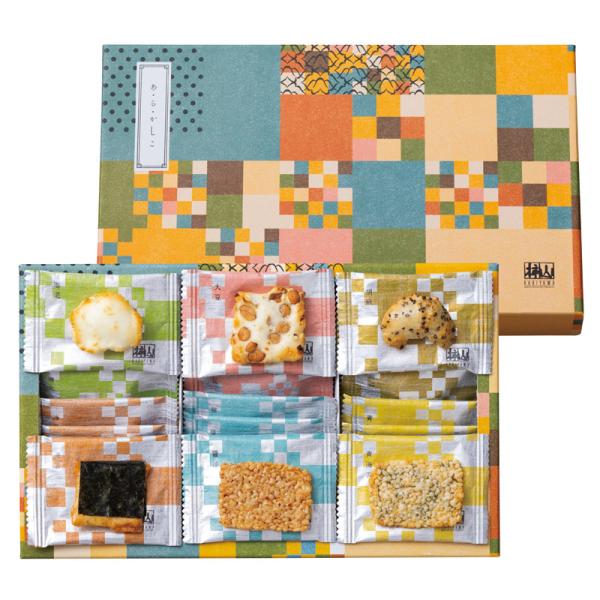 箱根地方の伝統工芸・寄木細工をアレンジしたモダンでカラフルなパッケージは、カジュアルながらも高級感があり、様々な手土産に最適です。中には一口サイズのおかきを6種類詰め合わせました。【セット内容】ひとくち慶長（醤油）×4、ひとくち慶長（青海苔...