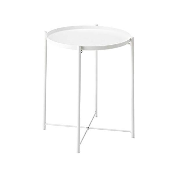 ナイトテーブルホワイト/幅48×奥行き48×高さ52cm/LFS-880WH・パッケージ個数:1・本体サイズ:幅48×奥行き48×高さ52cm・重量:2.5kg・素材:スチール 粉体塗装・生産国:中国