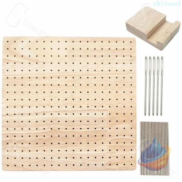 かぎ針編み用 木製 ブロッキングボード 金属ピン20本 ニードル5本 かぎ針編みブロッキングボード サポートかぎ針編み愛好家向け 裁縫編み用 ブロッキングマット ラバーウッド 手芸 初心者 おばあちゃん お母さん 友達 クラフト愛好家へのギ...