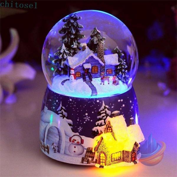 【絶妙な設計】クリスマスの雪の家は夢のようです。回転させることで雪が舞い散ります。赤、紫、青、緑の4つの色が変わります。美しく暖かくロマンチックな水晶玉。また、美しい音楽を演奏し、魅力的な照明を醸し出しています。温かい部屋でずっと眺めていた...