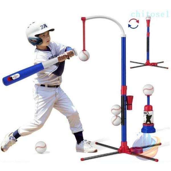 オールインワン ベースボール ティー セット: 3 イン 1 調節可能なバッティング ティー、ソフト ベースボール バット、ソフト ベースボール ボール 6個が含まれており、幼児や小さなお子様が安全に野球を学び、楽しむのに最適です。   ス...