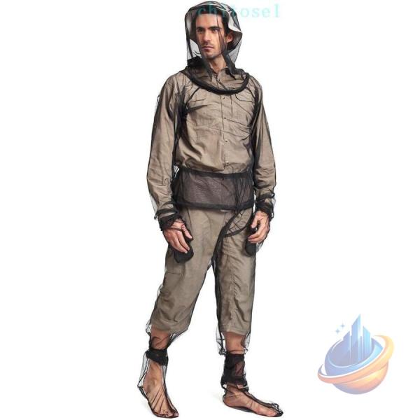 軽量＊見透かすポリエステルから作られました。 超微細のメッシュなので、蚊の侵入を防ぎます。   ジャケット、ミトン、ズボン、靴下、野外活動で全身を保護します。 半透明のネット糸を使用し、視力をブロックしないようにします。   調節可能なコー...