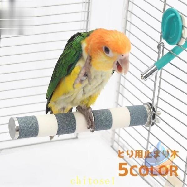 止まり木 爪とぎパーチ 爪とぎ 爪磨き 足場 ペット用品 小鳥 オウム インコ 洗える ケージ用 簡単設置 スタンドロッド ケージスタンド